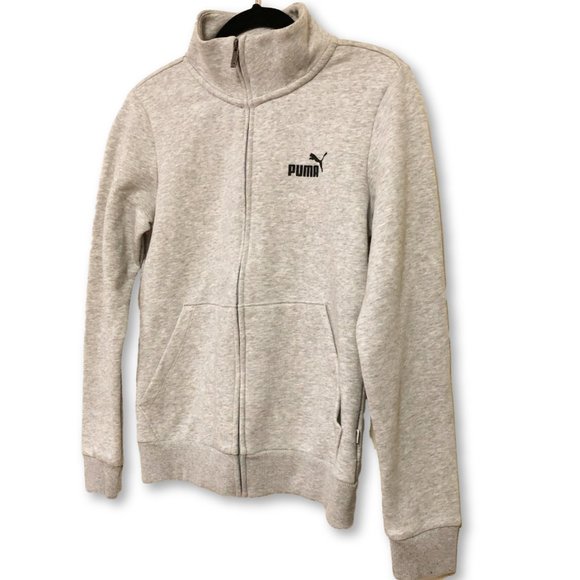 Puma | Jackets & Coats | Puma Essentials Fleece Track Jacket Light Gray ...